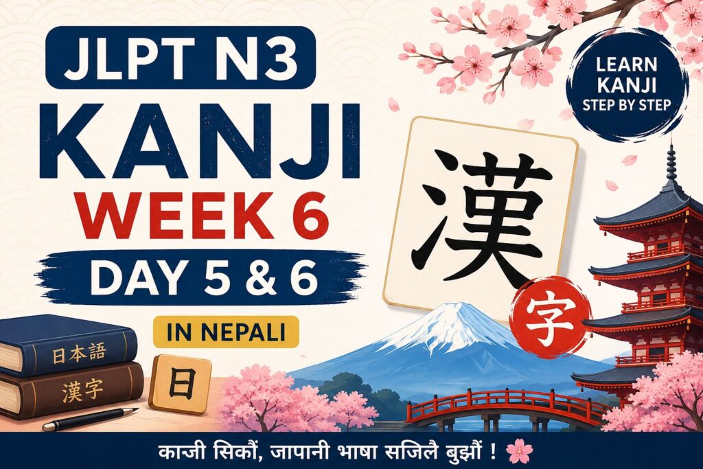 JLPT N3 Kanji Week 6 Day 5 & 6 in Nepali | Clear Explanation ...